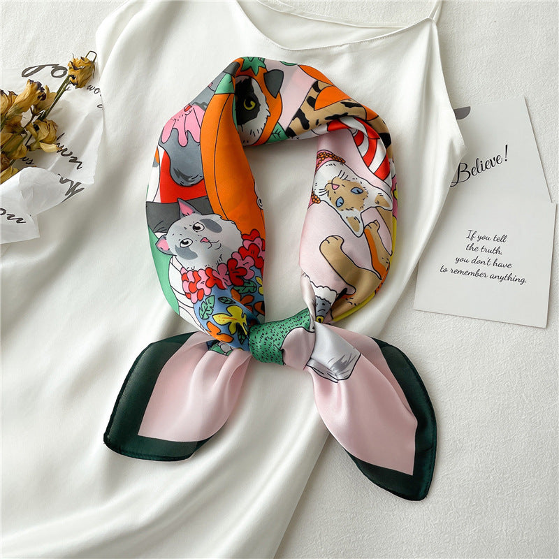 The Doodle Print Silk Twilly – VOIDRA